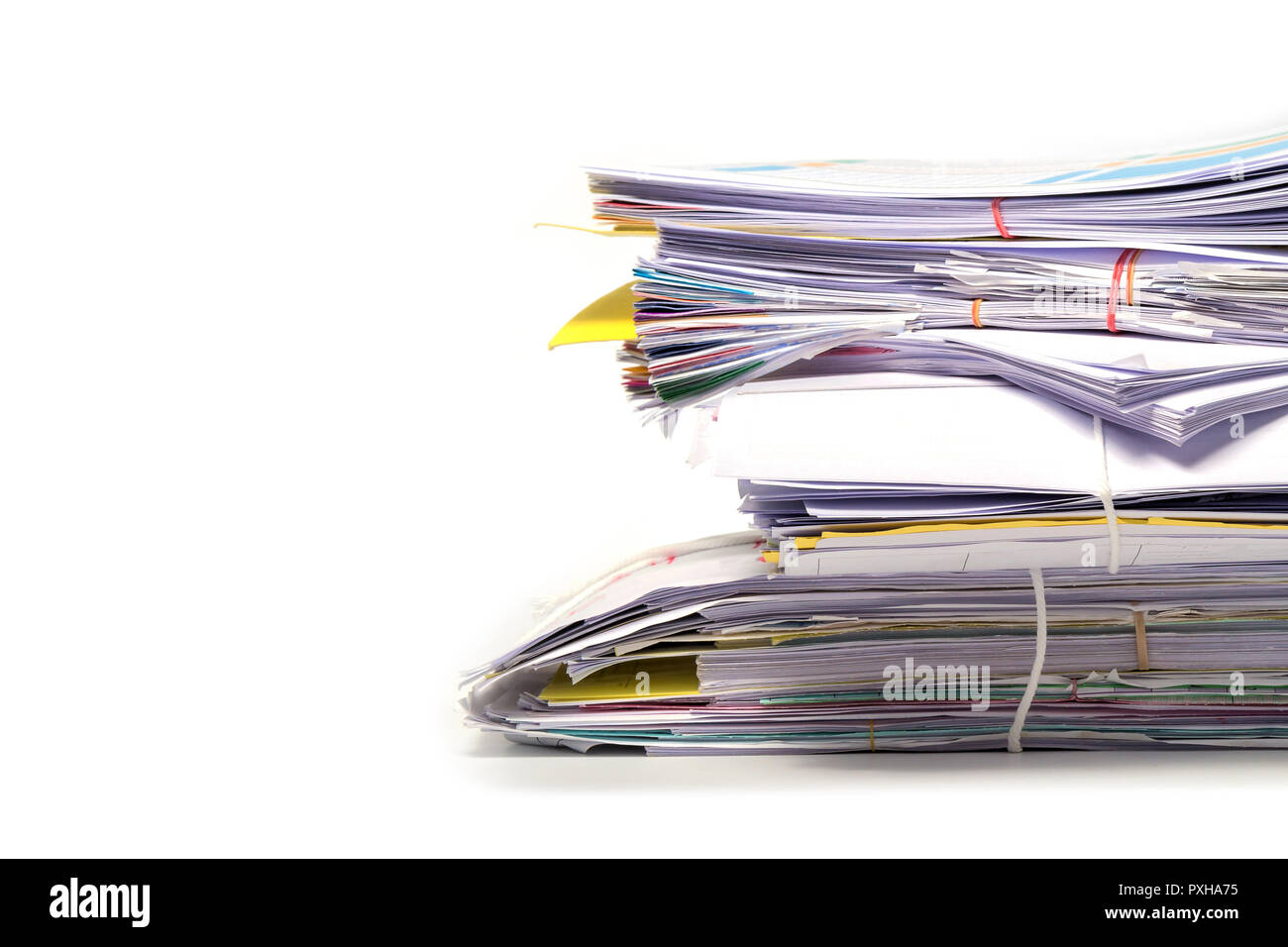 Stack of Documents isolated on white background Stock Photo - Alamy