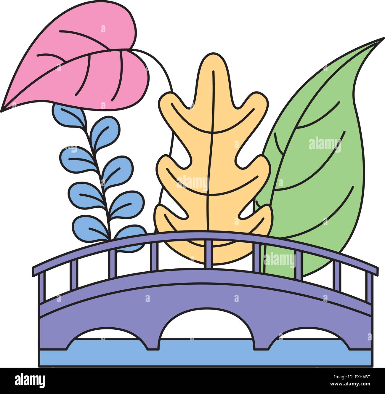 Bridge woods Stock Vector Images - Alamy