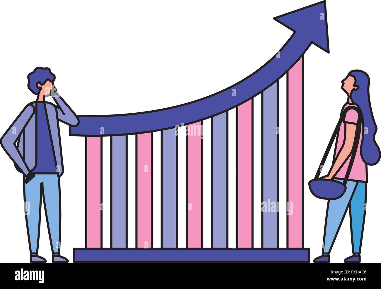people statistics chart business financial vector illustration Stock ...