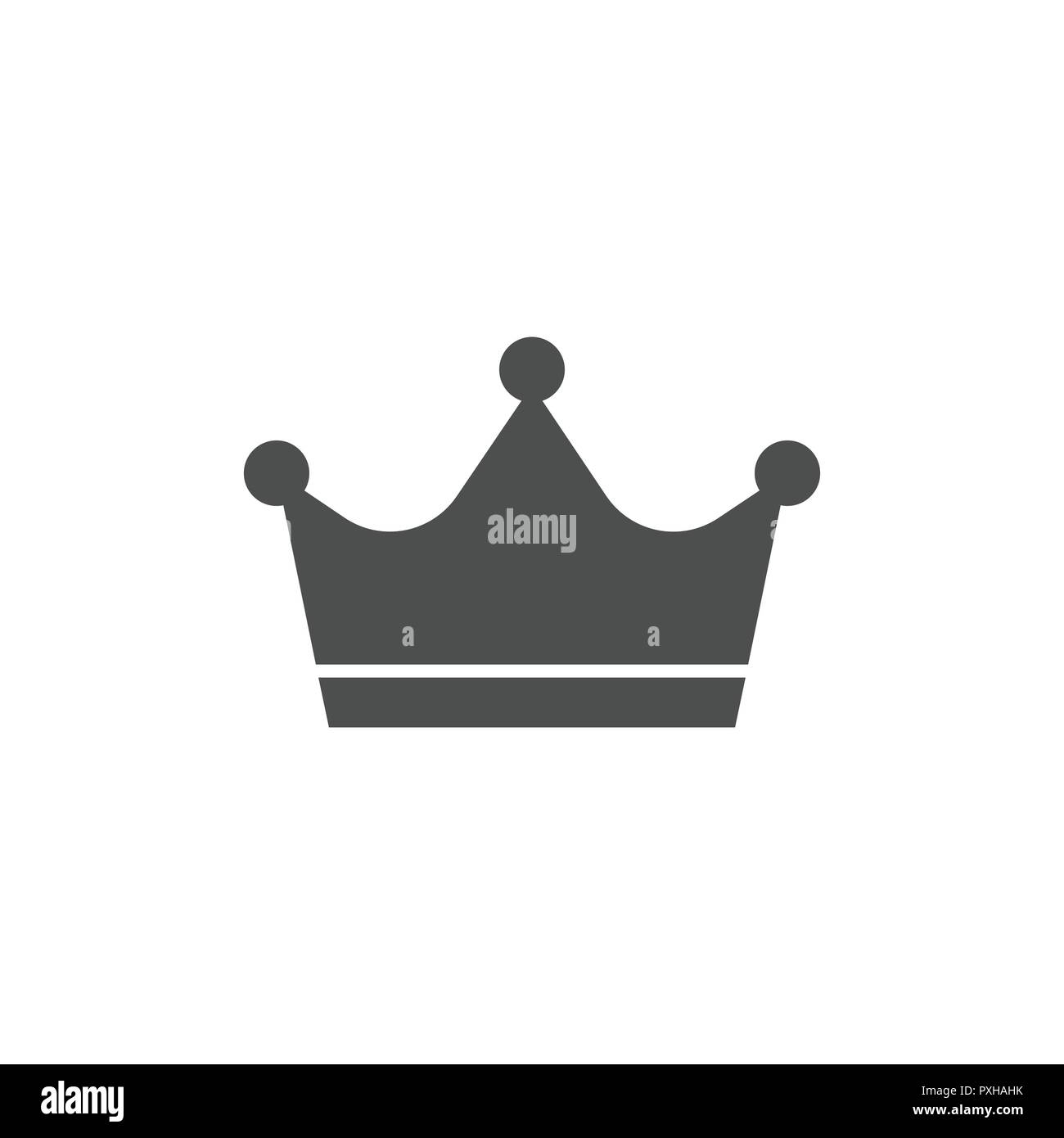 Crown icon. Grey on white background. Vector illustration, flat Stock ...