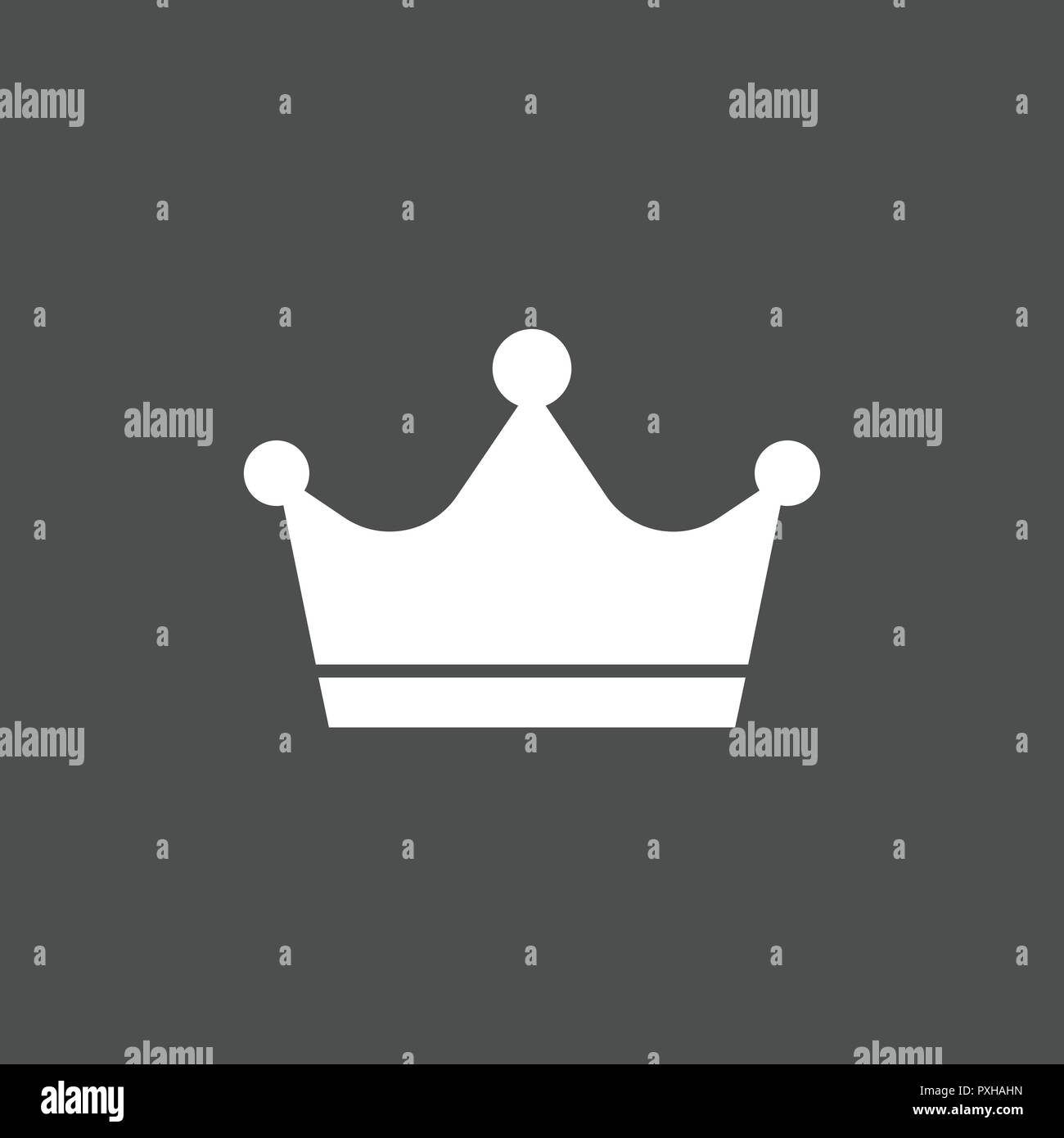 Crown icon. Grey on white background. Vector illustration, flat Stock ...