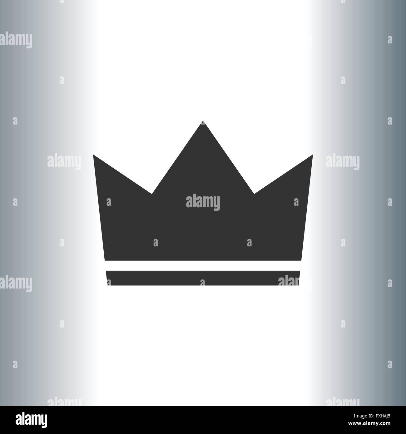 Crown icon. Grey on white background. Vector illustration, flat Stock ...