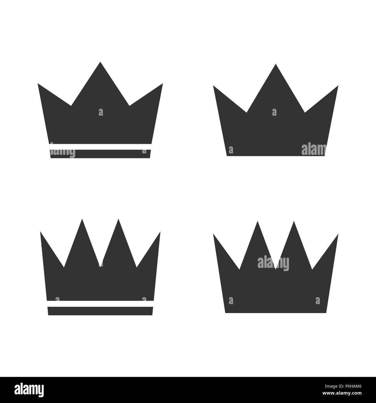 Crown icon. Grey on white background. Vector illustration, flat Stock ...