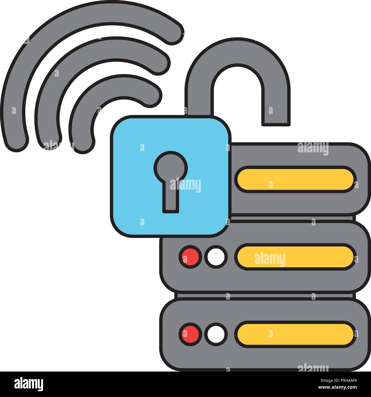 database server security internet technology vector illustration Stock ...