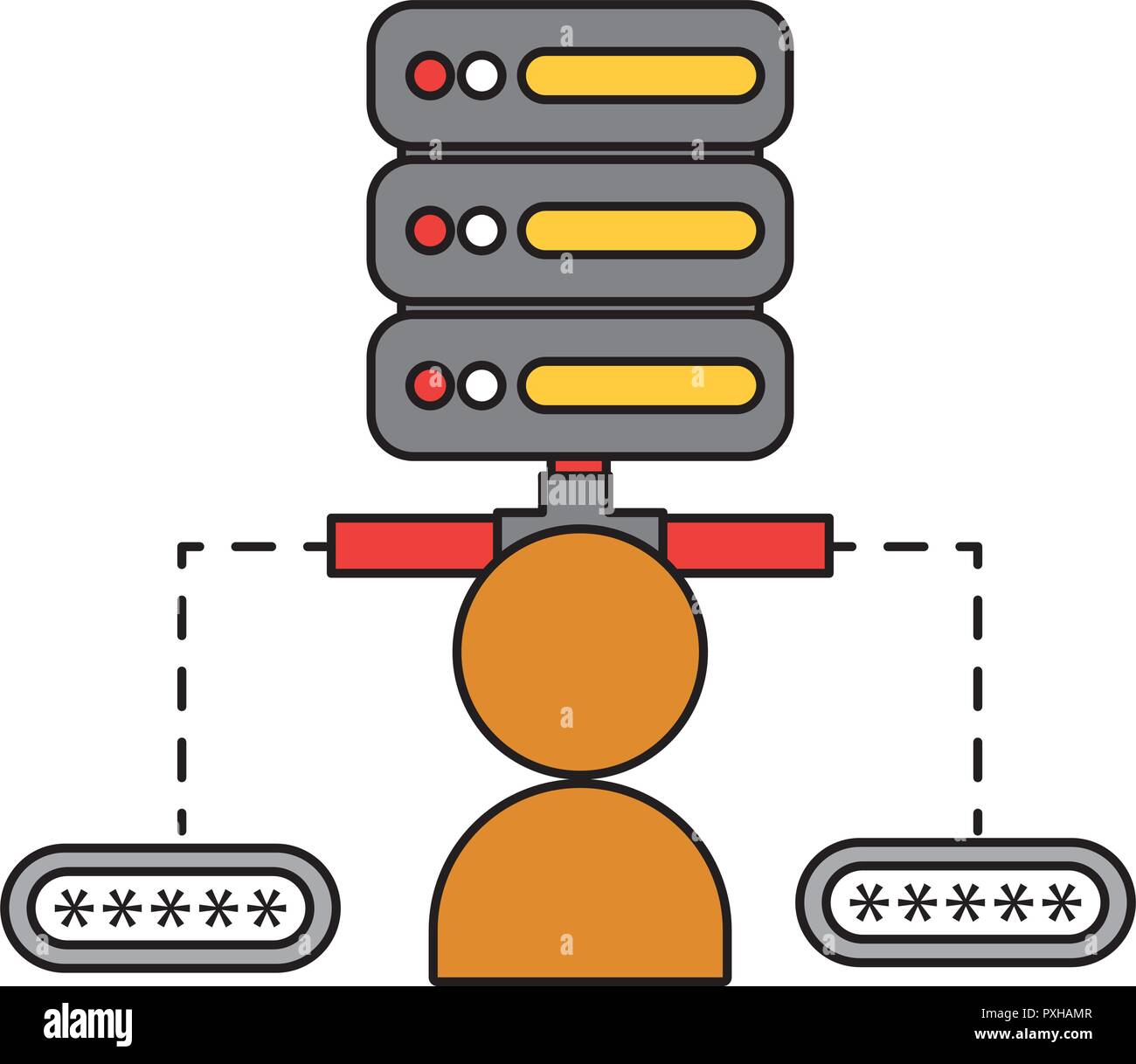 people database connection data technology vector illustration Stock ...