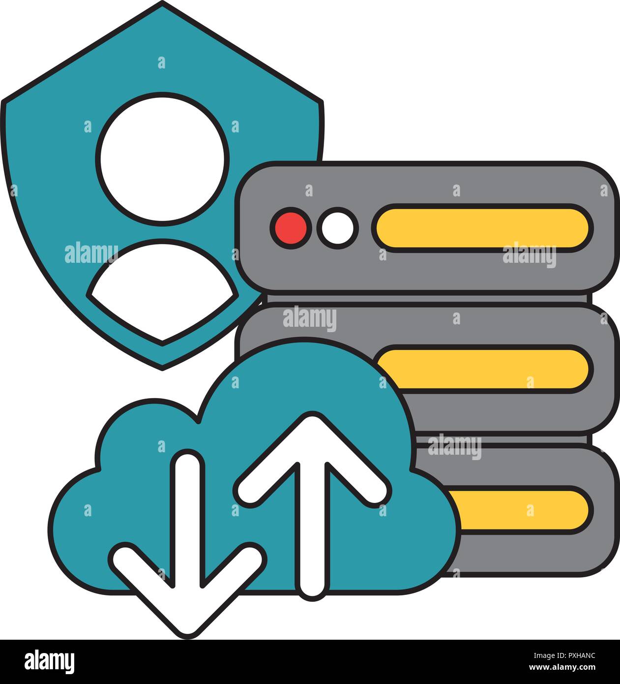 cloud computing database upload download technology vector illustration Stock Vector Image & Art ...