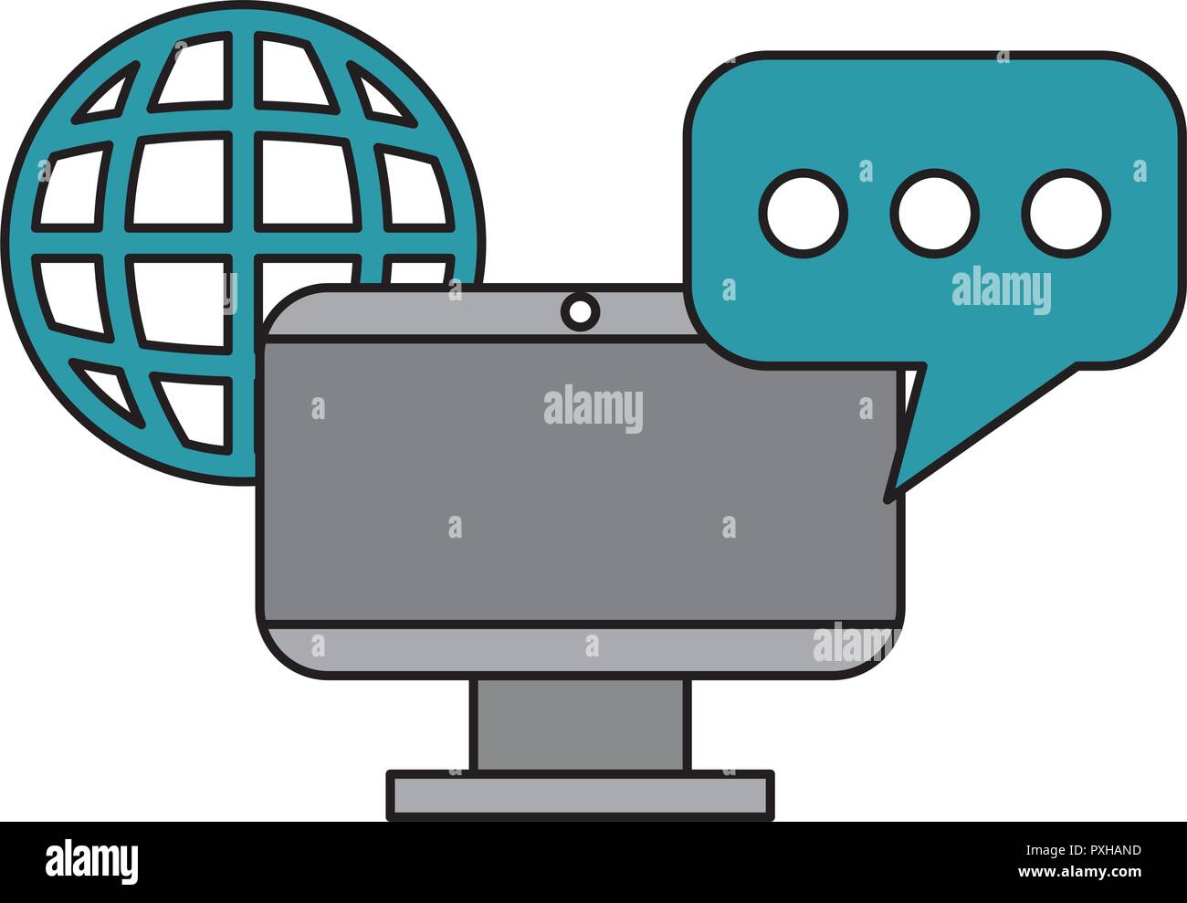 computer world communication data technology vector illustration Stock ...
