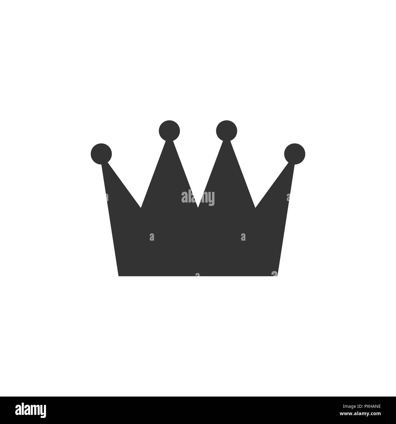 Crown icon. Grey on white background. Vector illustration, flat Stock ...