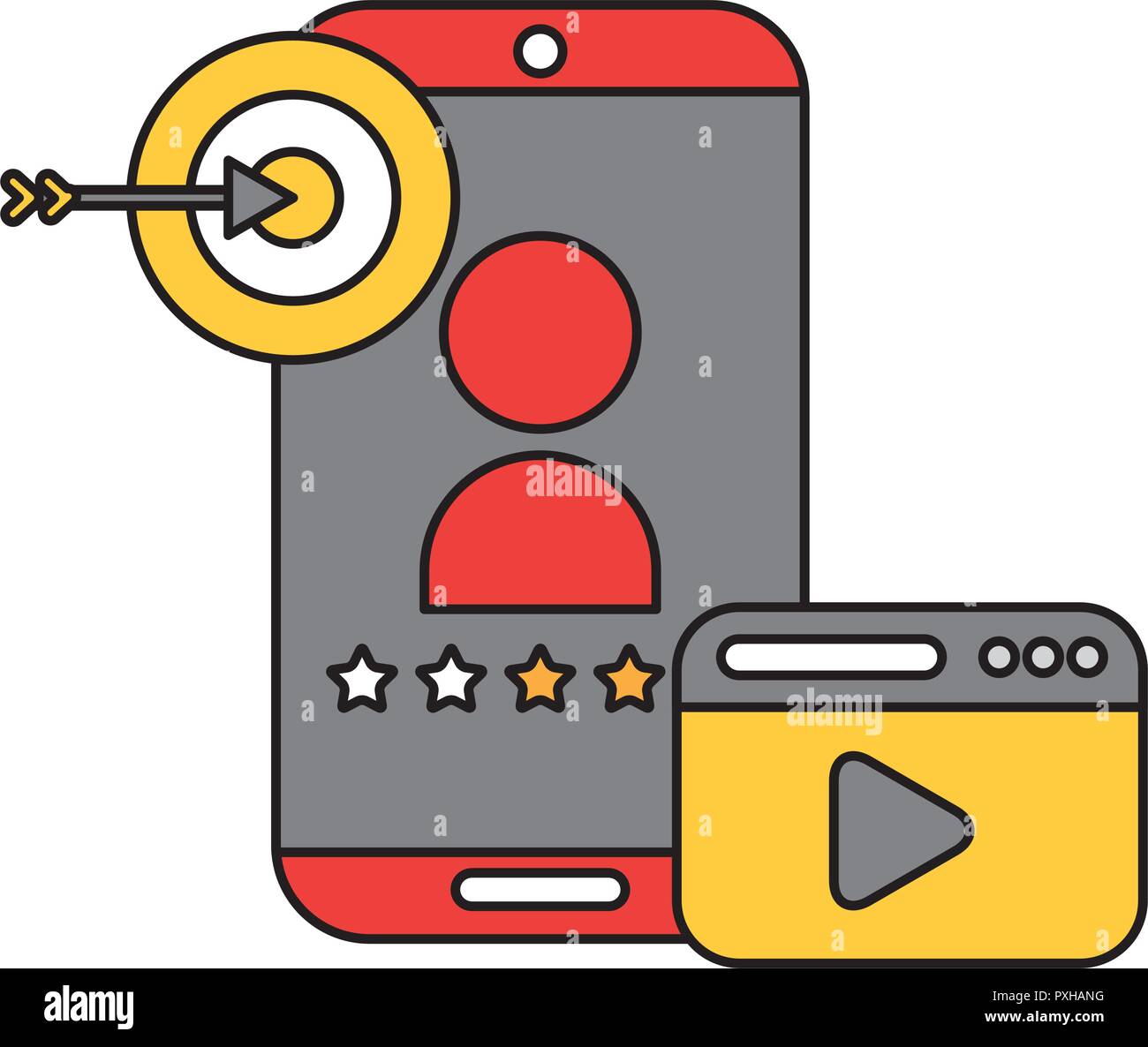mobile target security data technology vector illustration Stock Vector ...