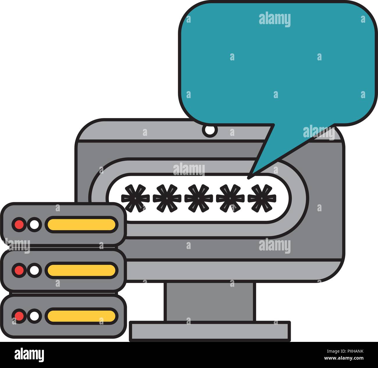 computer password database data technology vector illustration Stock ...
