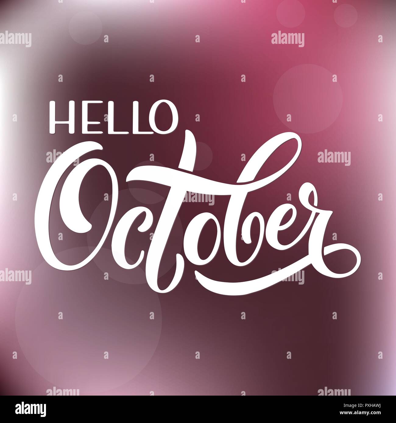Hello October lettering. Elements for invitations, posters, greeting ...