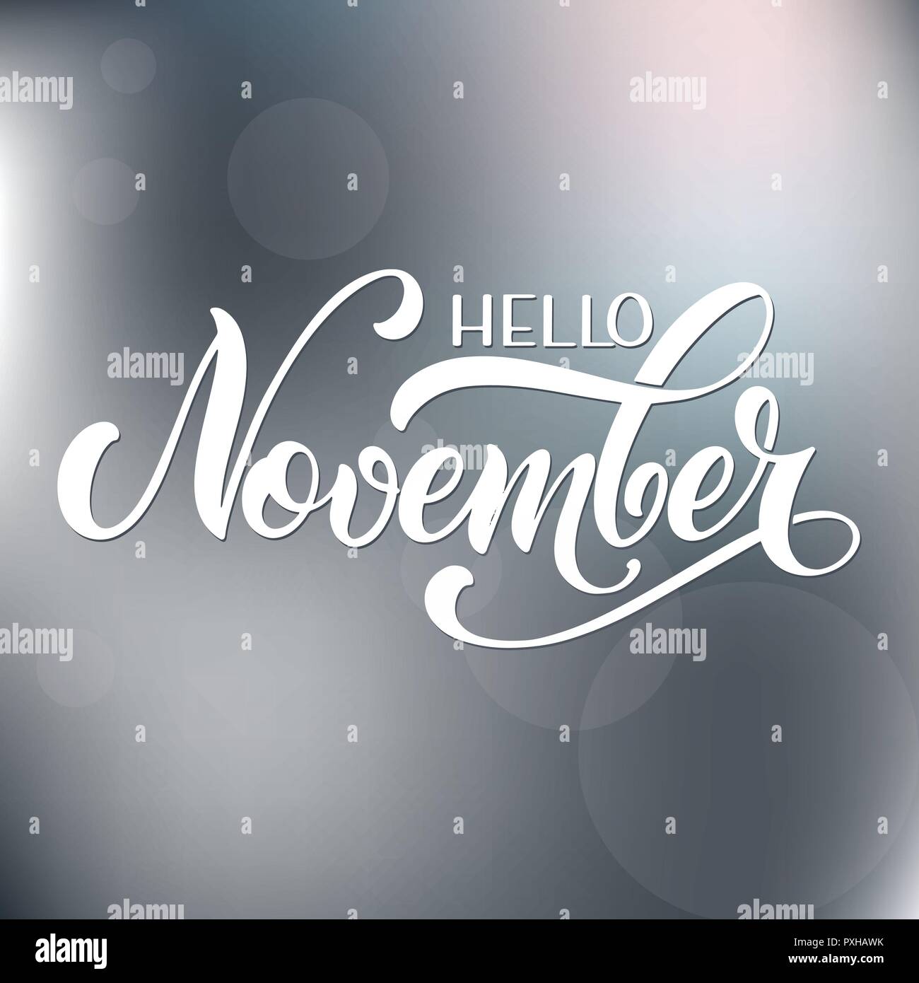 Hello November lettering. Elements for invitations, posters, greeting ...