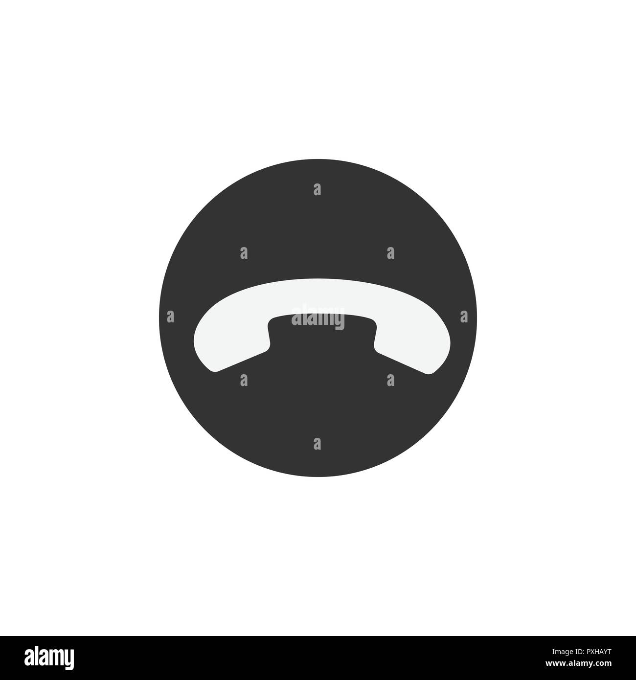 Phone icon, call sign, white on gray background. Vector flat Stock ...