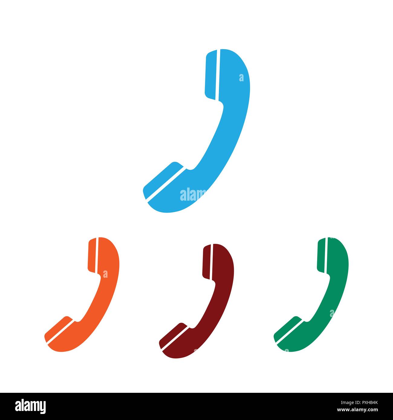 Phone icon, sign. Handset. Vector Flat design Colorful set Stock Vector ...
