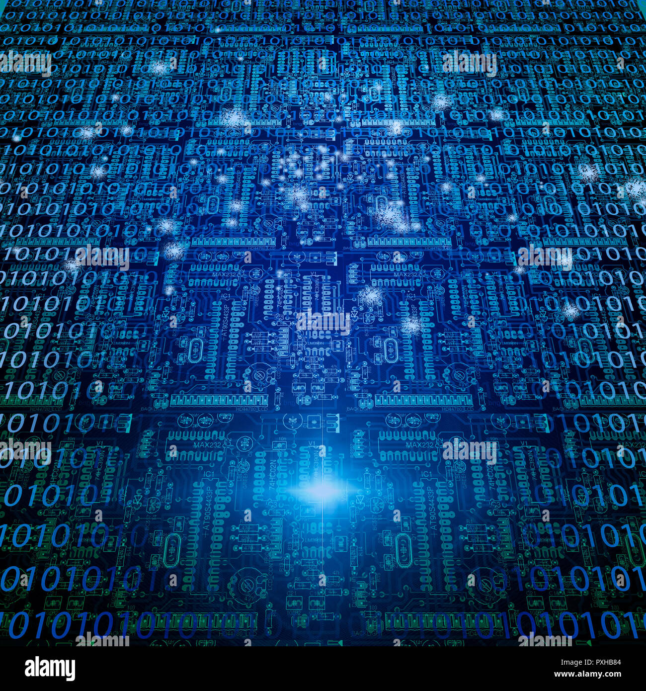 Machine Language and electric circuit background Stock Photo - Alamy