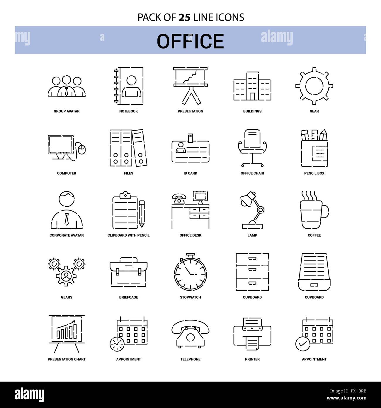 Office 25 line icon hi-res stock photography and images - Alamy