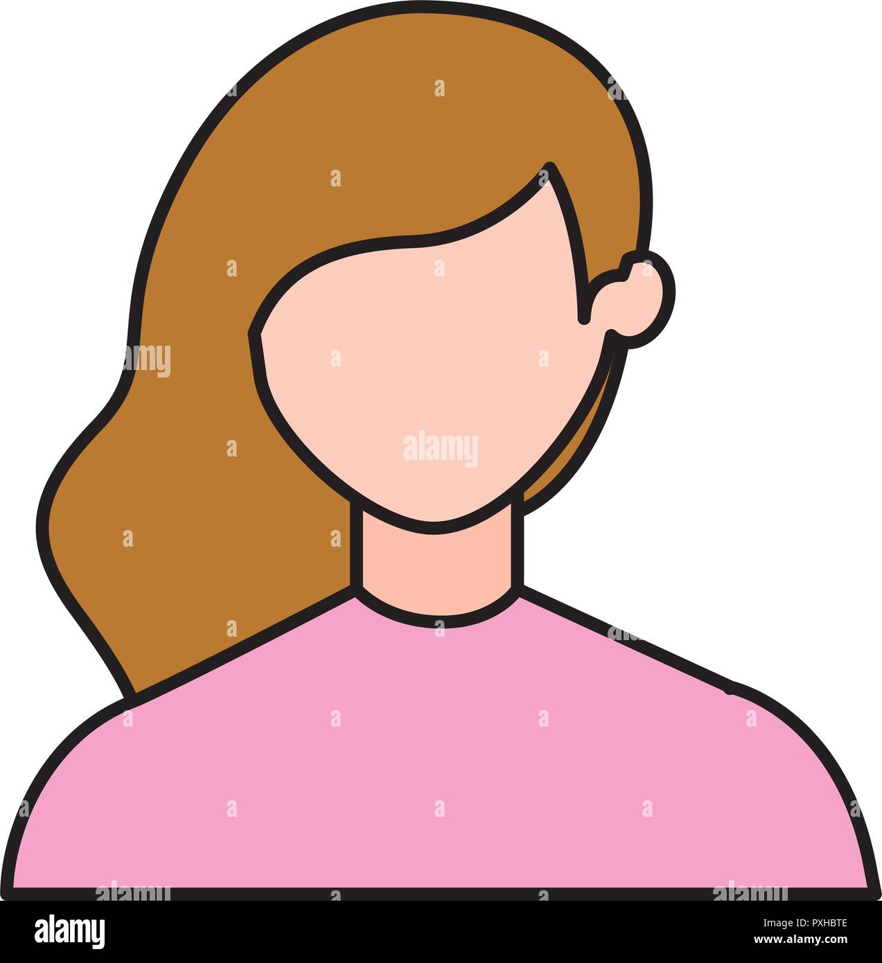 Portrait cute trendy woman Stock Vector Images - Alamy