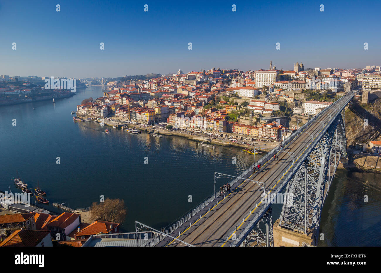 The Douro River in Porto Portugal Winter Cityscape Sunny Landscape City ...
