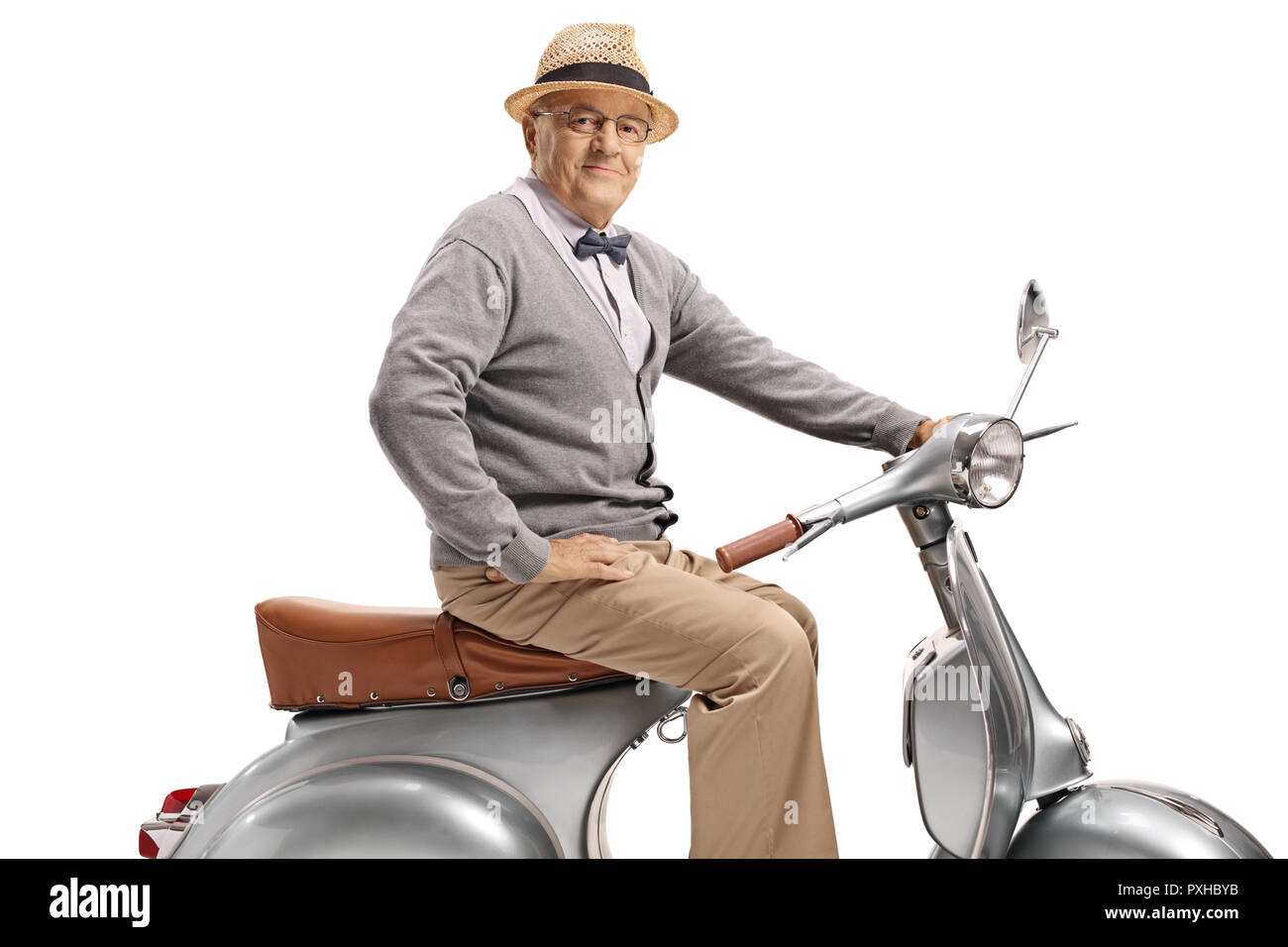 Old man bike leather hi-res stock photography and images - Alamy