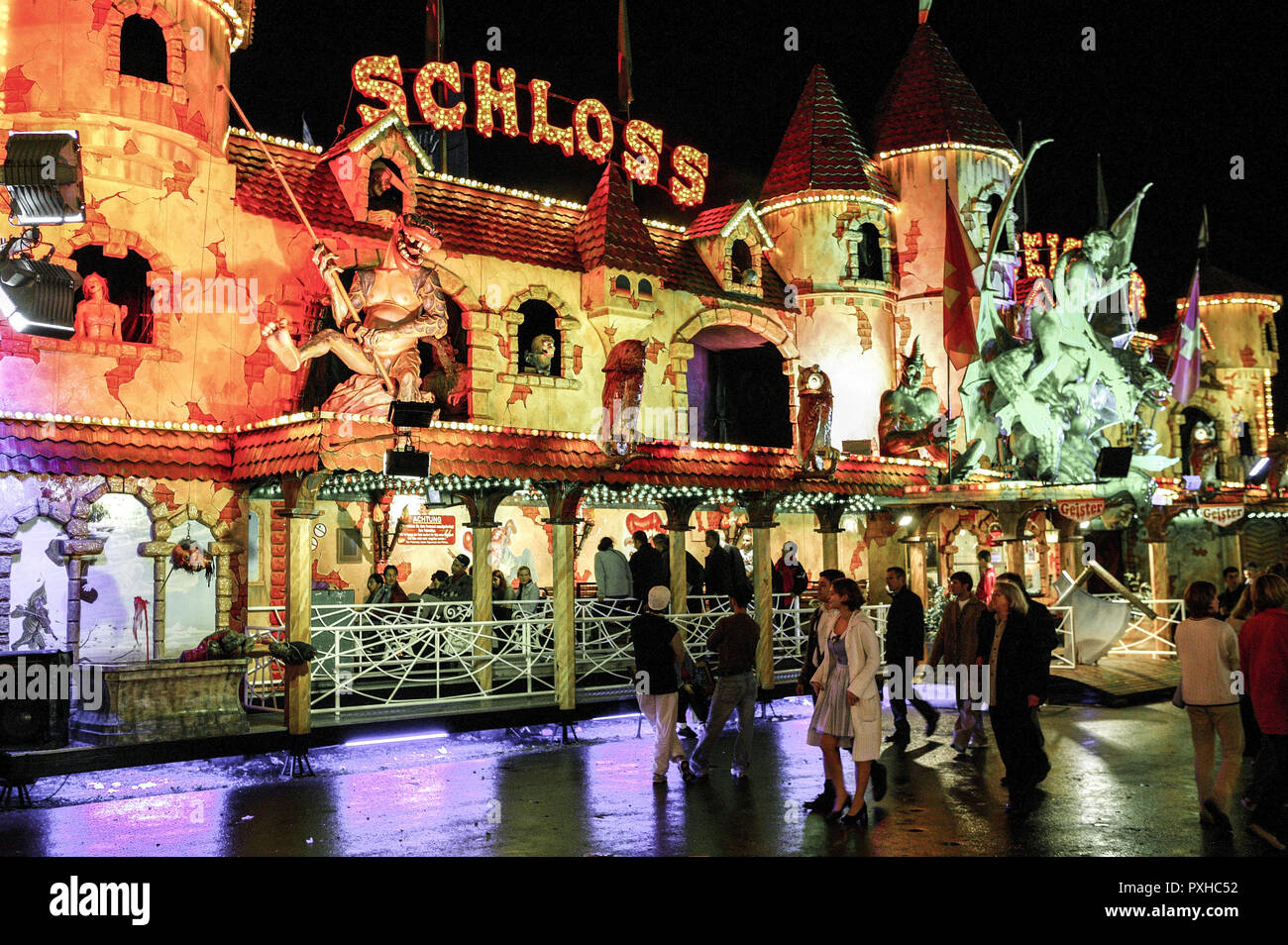 Oktoberfest in Munich at night Stock Photo - Alamy