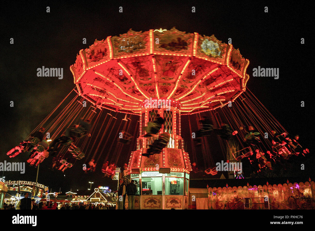 Oktoberfest in Munich at night Stock Photo - Alamy