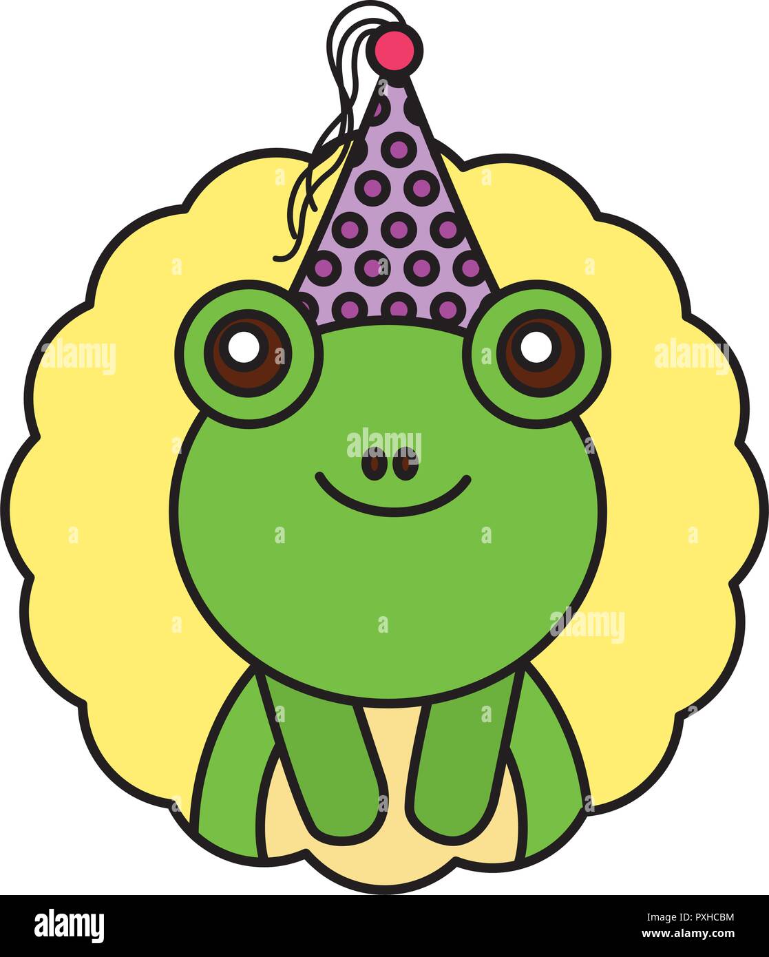 cute kawaii frog party hat Stock Vector Image & Art - Alamy