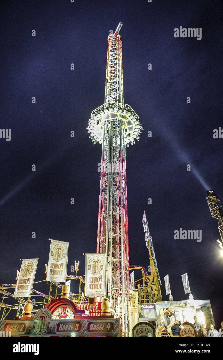 Oktoberfest in Munich at night Stock Photo - Alamy