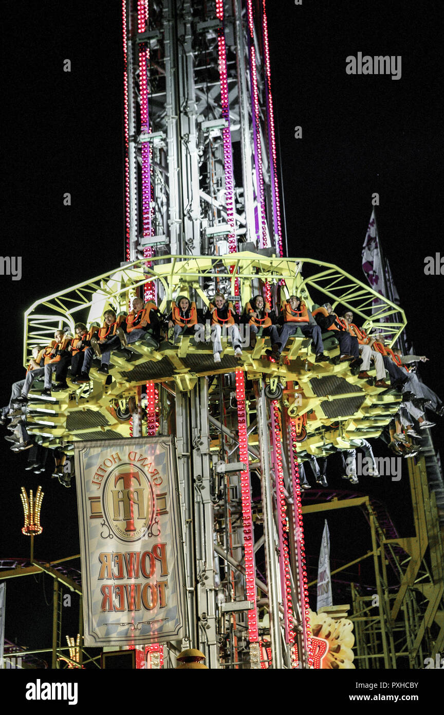 Oktoberfest in Munich at night Stock Photo - Alamy