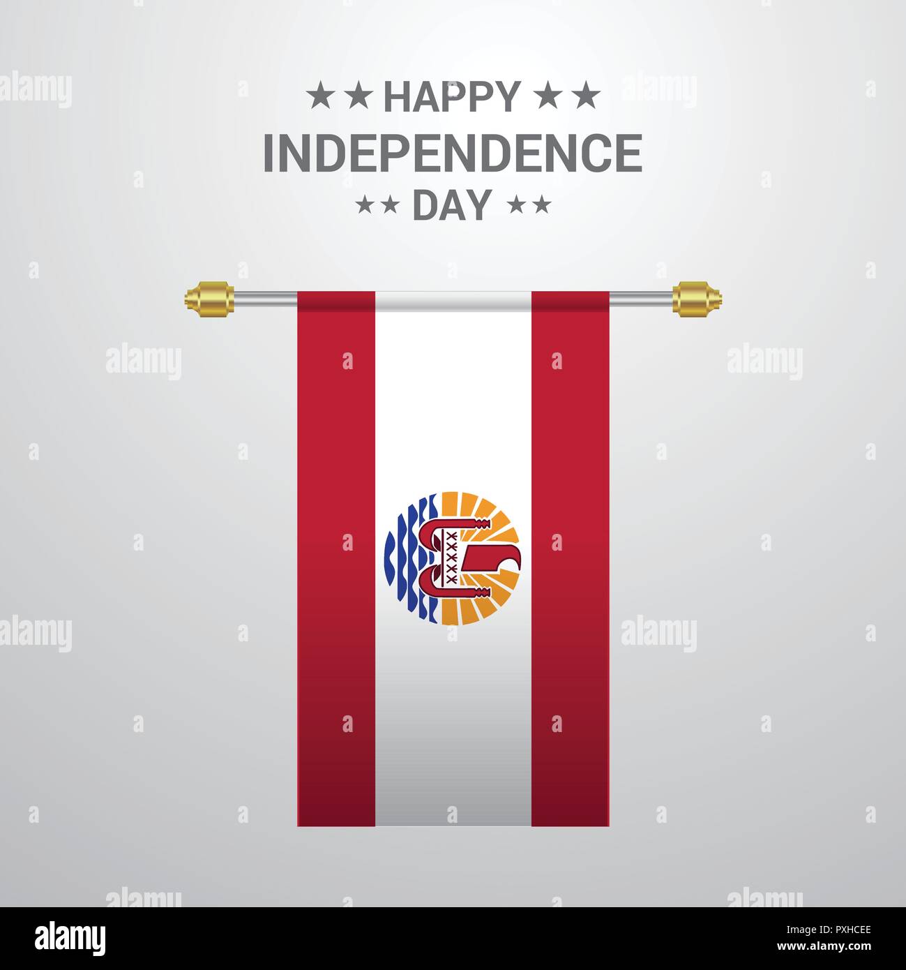 French Polynesia Independence day hanging flag background Stock Vector ...