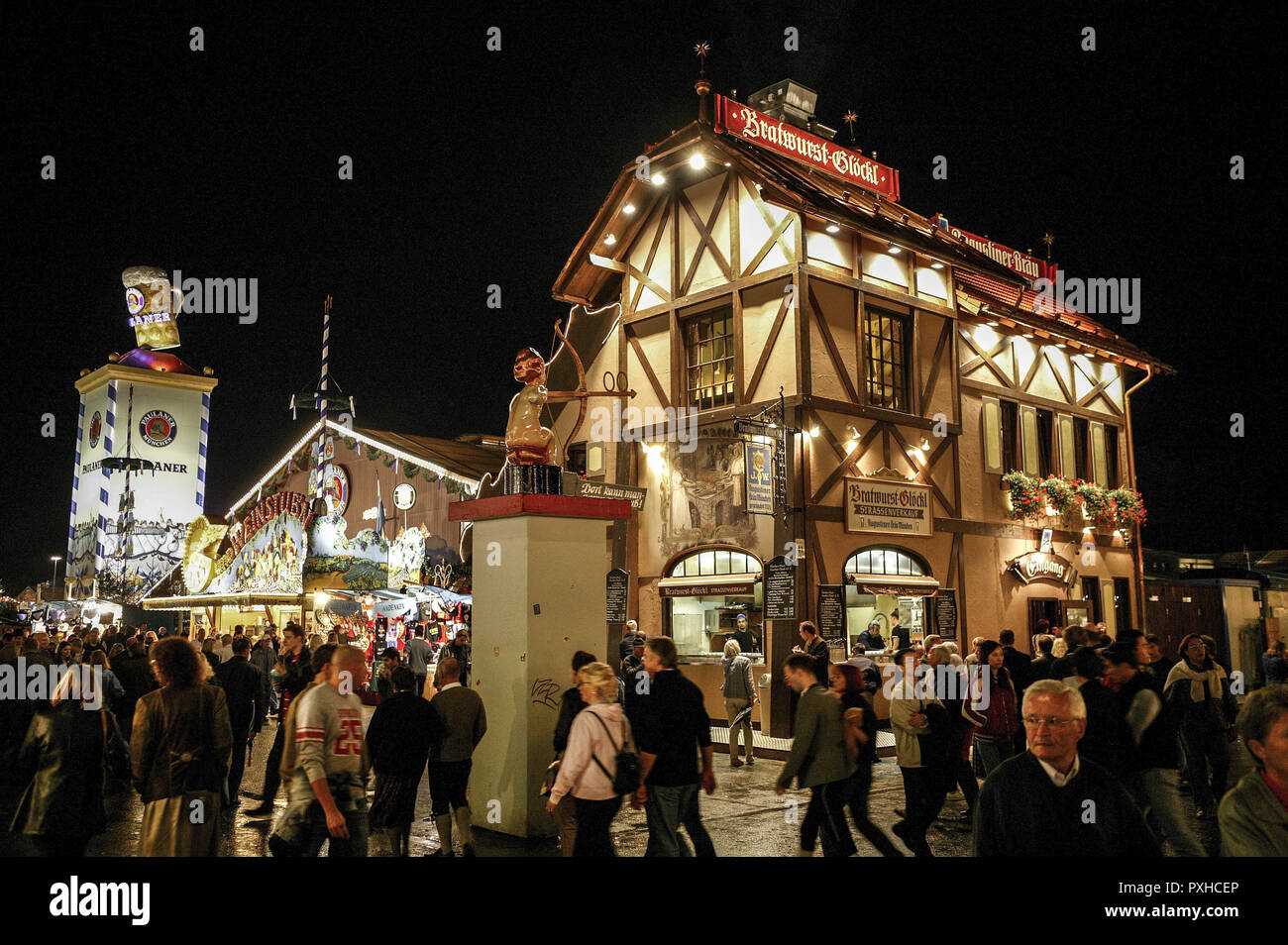 Oktoberfest in Munich at night Stock Photo - Alamy