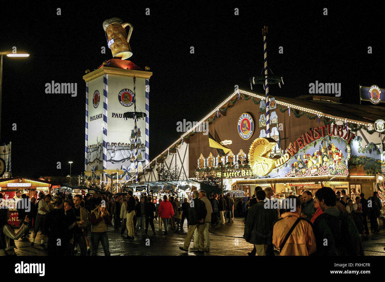 Oktoberfest in Munich at night Stock Photo - Alamy