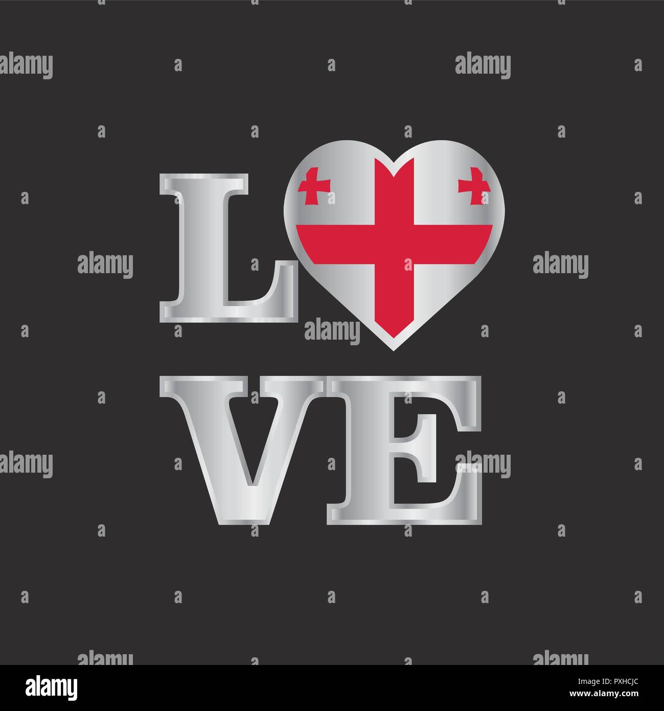 Love typography Georgia flag design vector beautiful lettering Stock ...