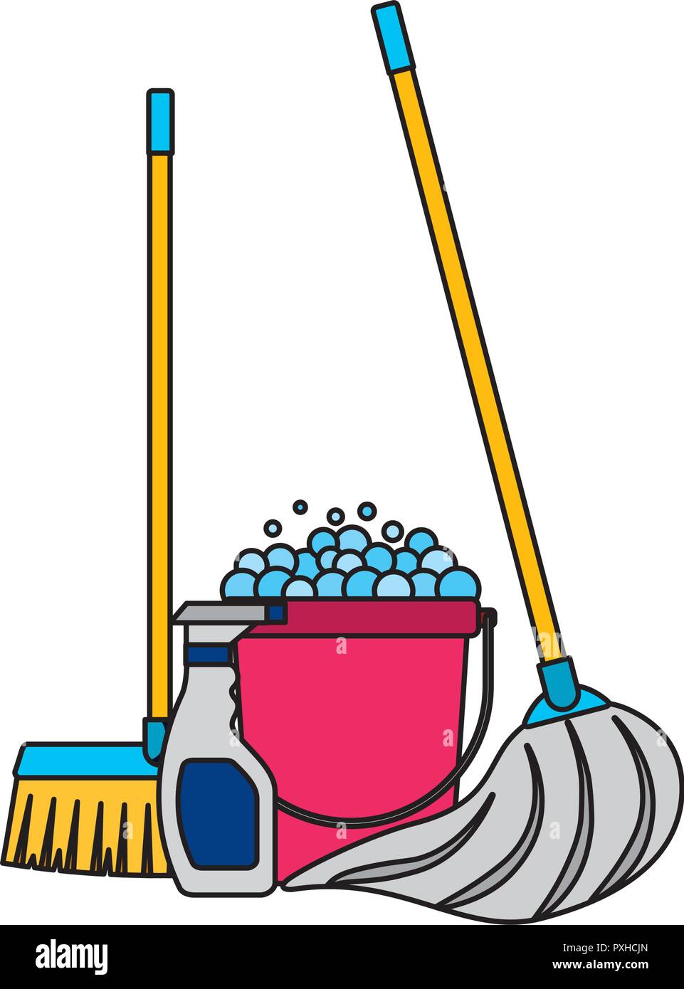 Wet cleaning tools Cut Out Stock Images & Pictures - Alamy