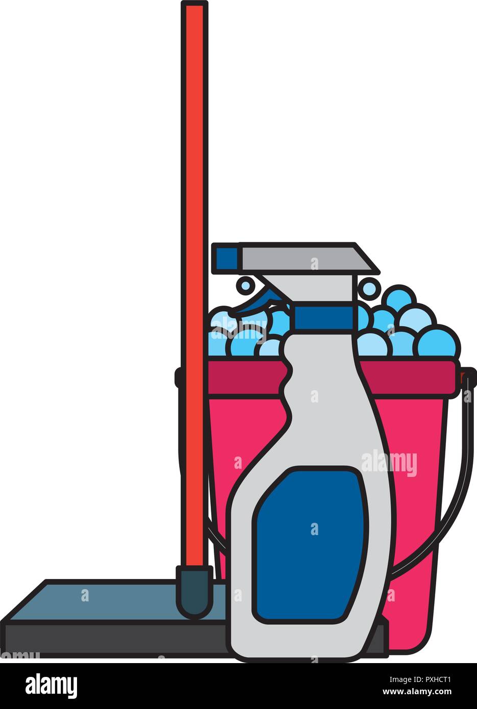 Cleaner cleaning cart Stock Vector Images - Alamy