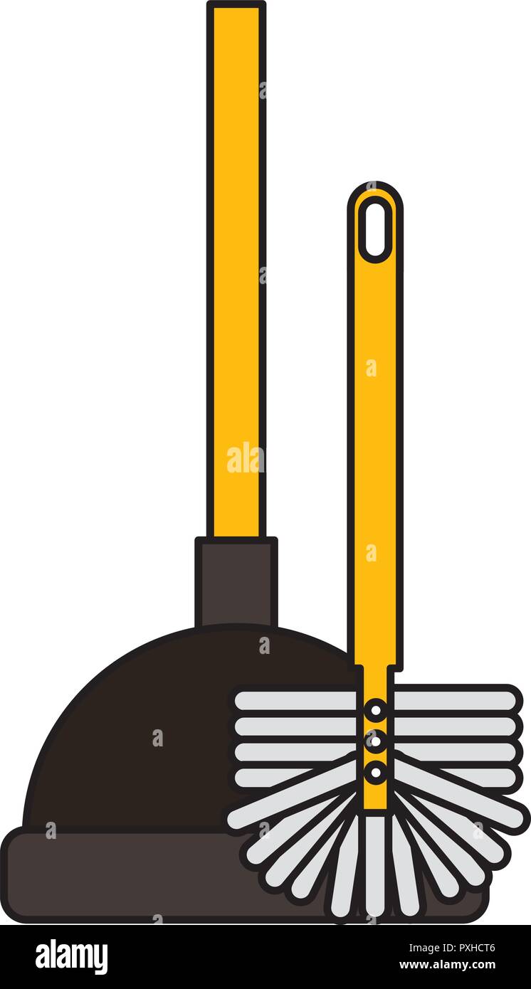 Worker cleaning dirty floor Stock Vector Images - Alamy