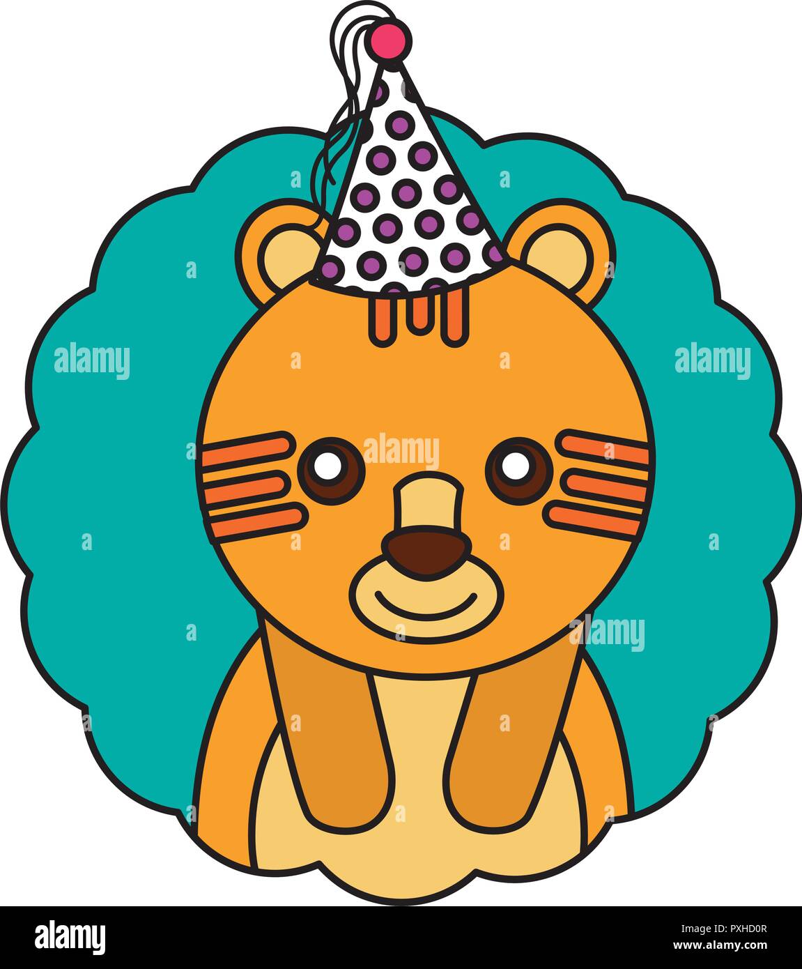 cute tiger kawaii party hat Stock Vector Image & Art - Alamy