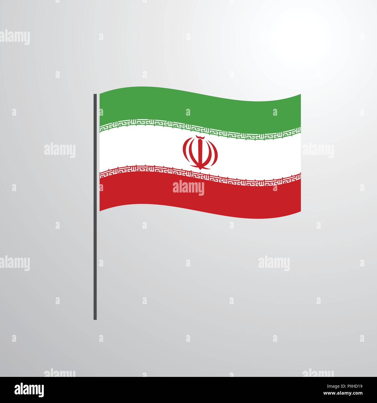 Wavy iranian flag Stock Vector Images - Alamy