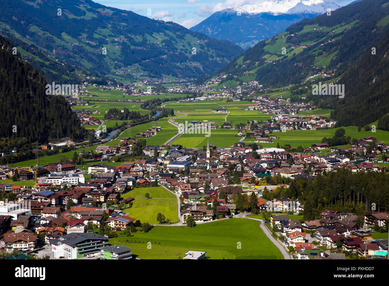Ski resort in Mayrhofen, Austria Stock Photo - Alamy