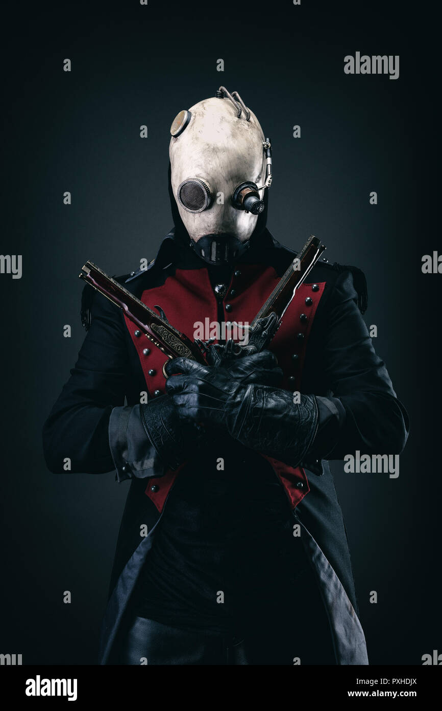 Portrait of a steampunk warrior Stock Photo - Alamy