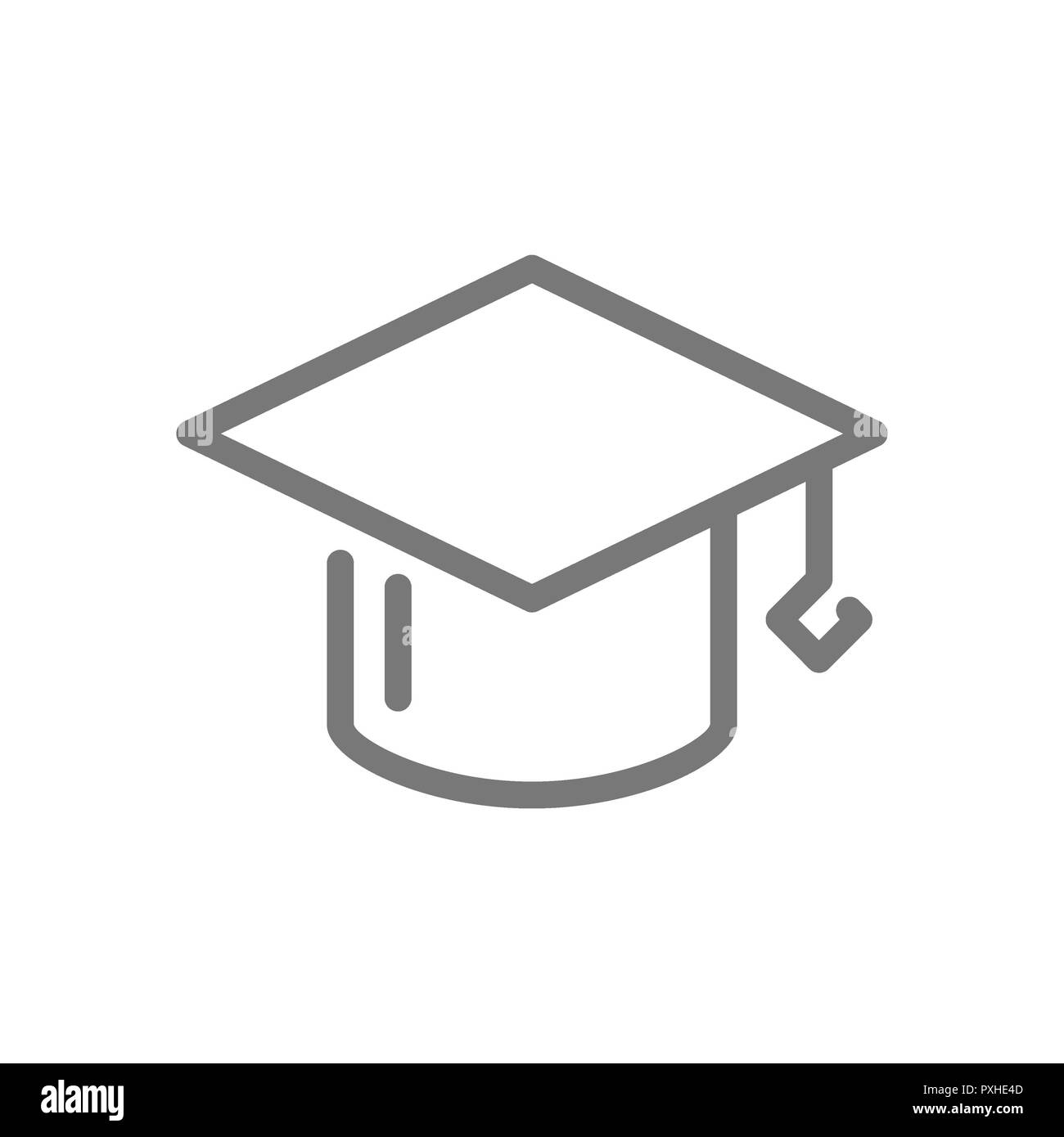 Simple graduation cap line icon. Symbol and sign illustration design ...