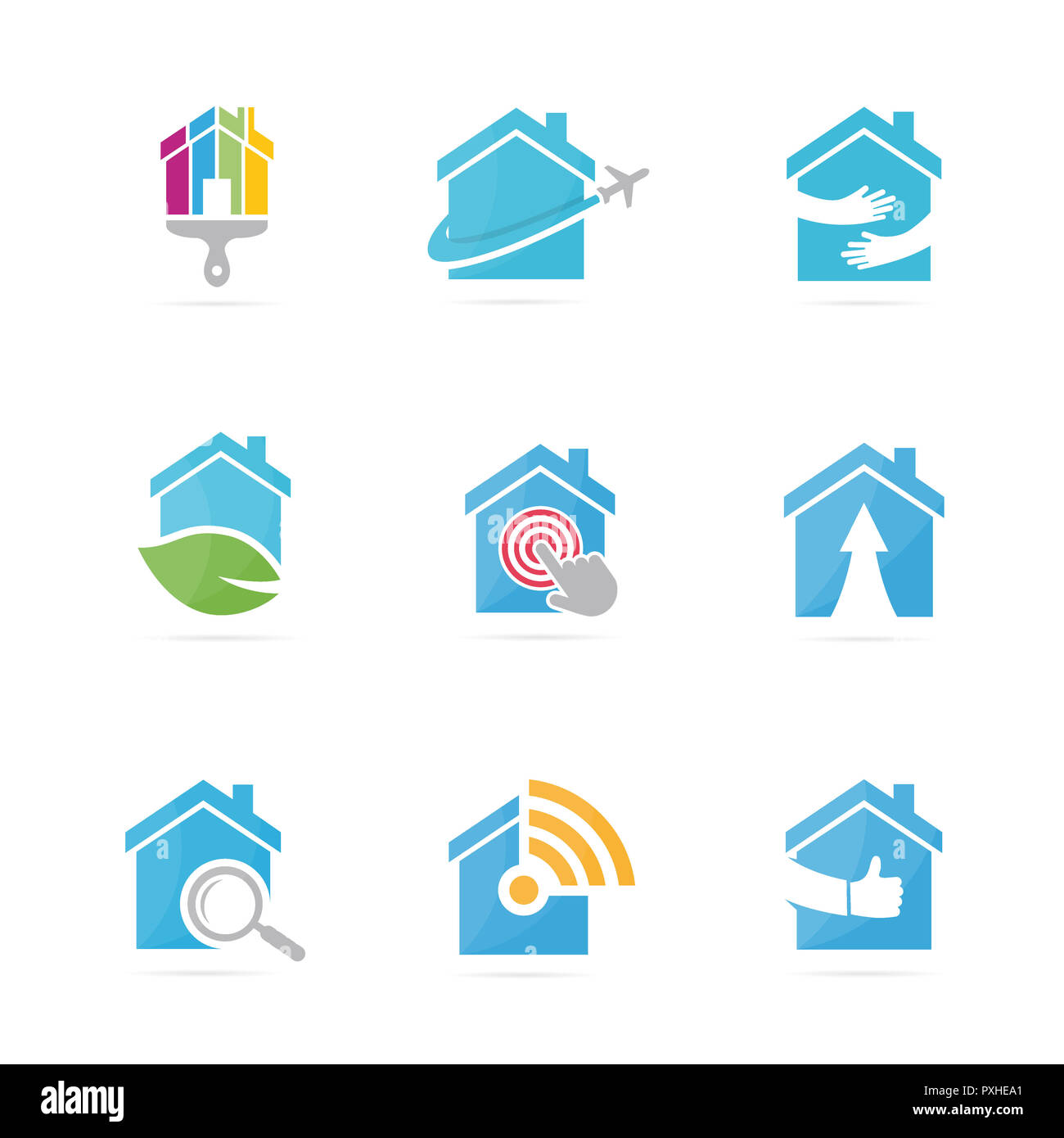 Set of real estate logo combination. House and building symbol or icon ...