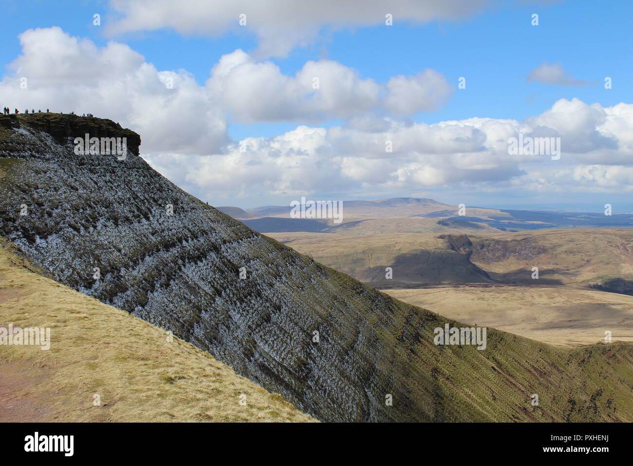 View from Pen y Fan. Pen y Fan is the highest peak in South Wales at ...