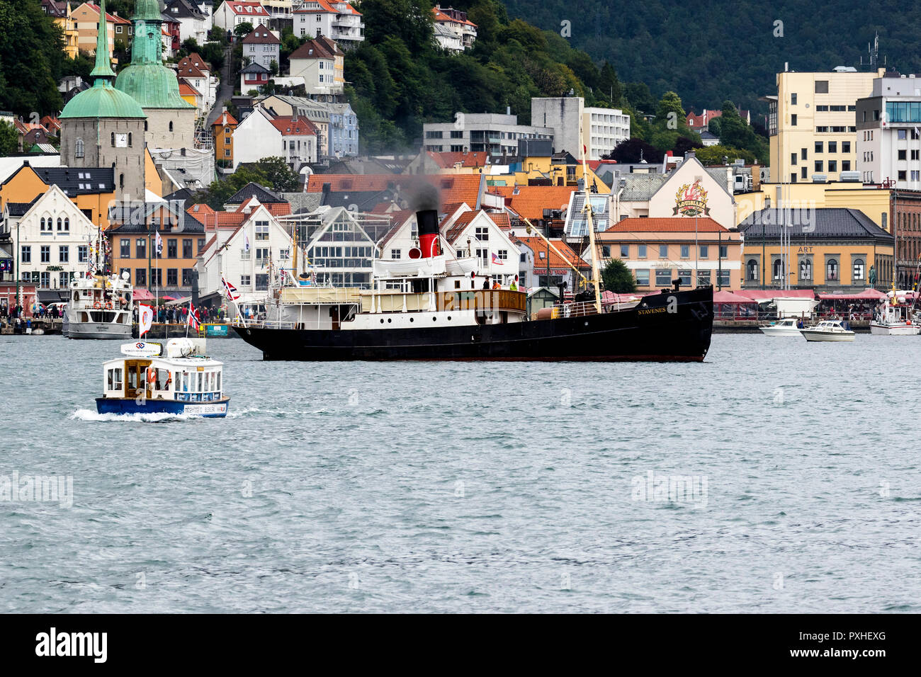 Veteran passenger steam ship Stavenes, built 1904. Departing from the ...