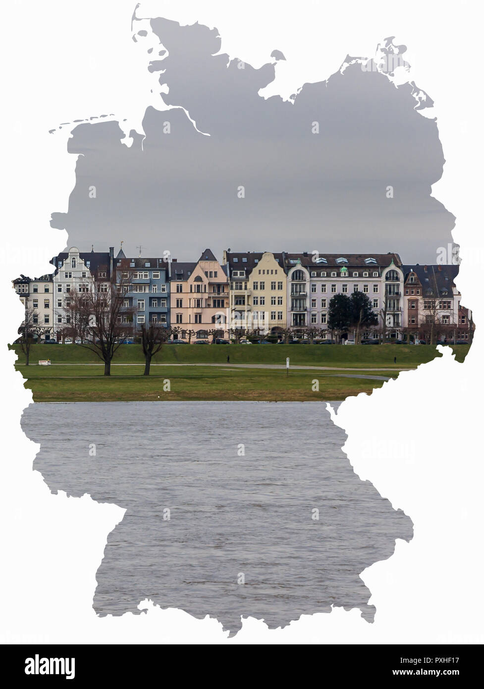 Germany river map hi-res stock photography and images - Alamy