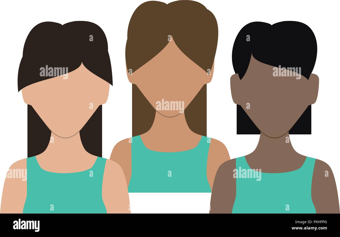 group of women avatars characters vector illustration design Stock ...