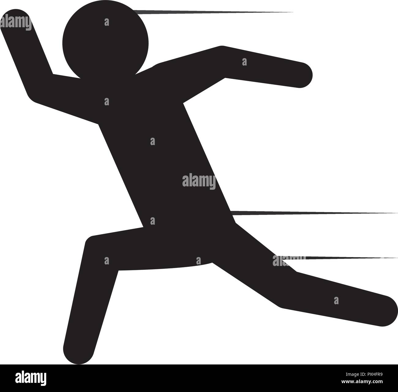 human figure silhouette running vector illustration design Stock Vector ...