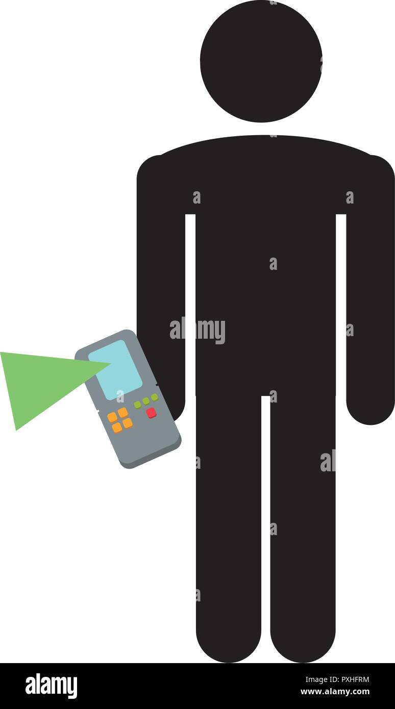 human figure with smartphone silhouette vector illustration design ...