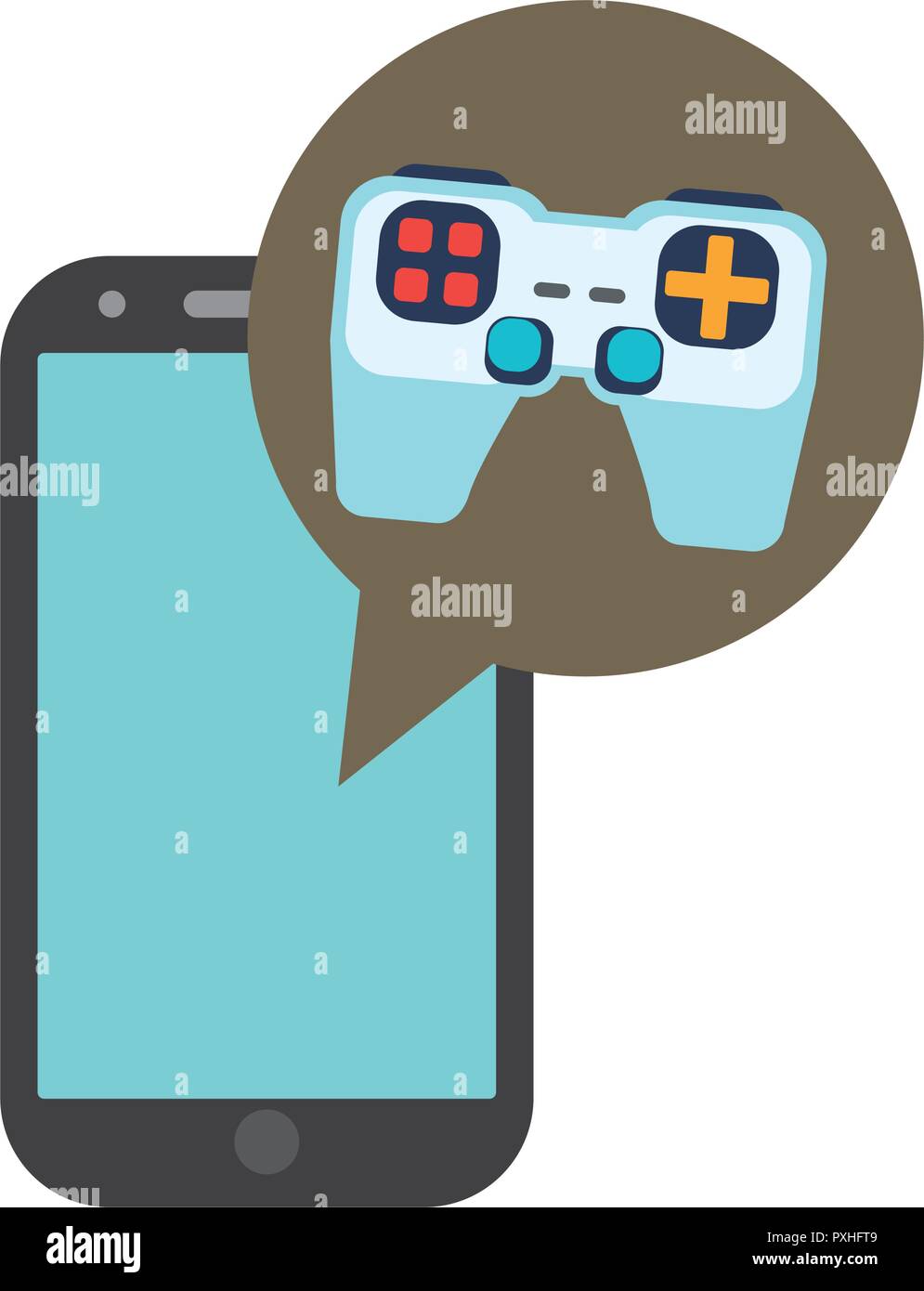 smartphone with video game control vector illustration design Stock ...