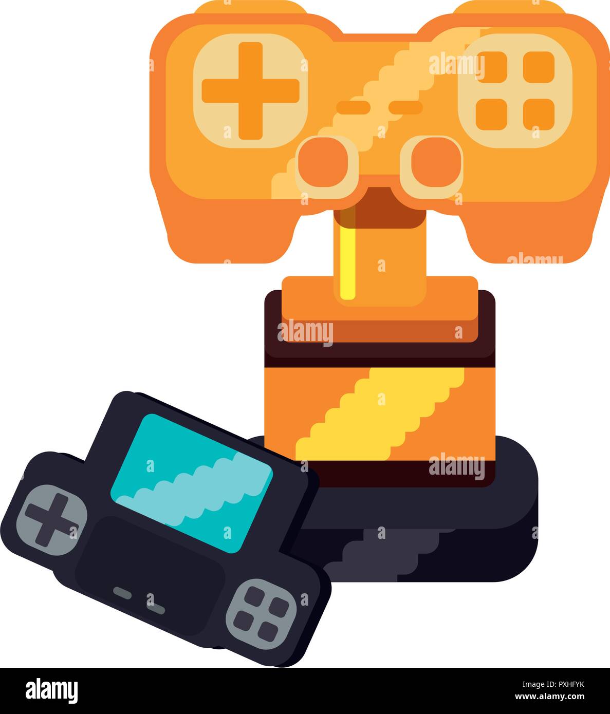 trophy award with video game control vector illustration design Stock ...