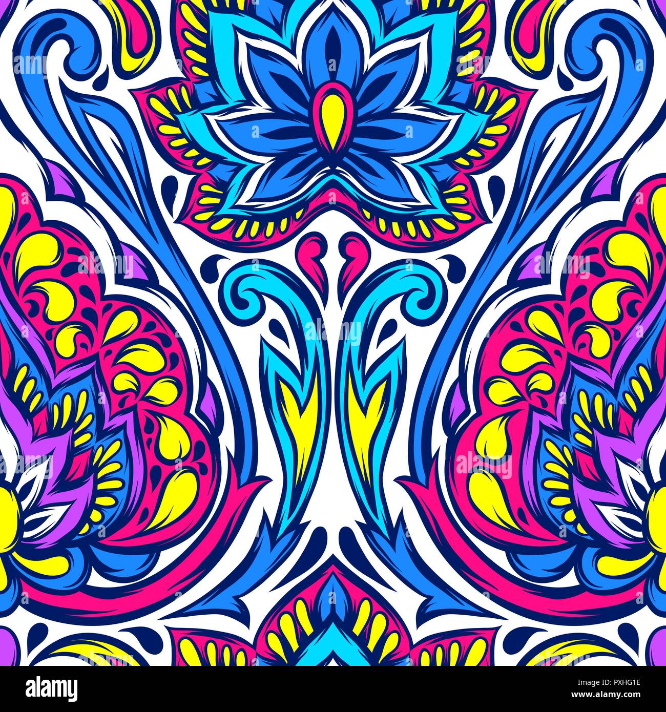 Mehndi indian henna seamless pattern Stock Vector Images - Alamy